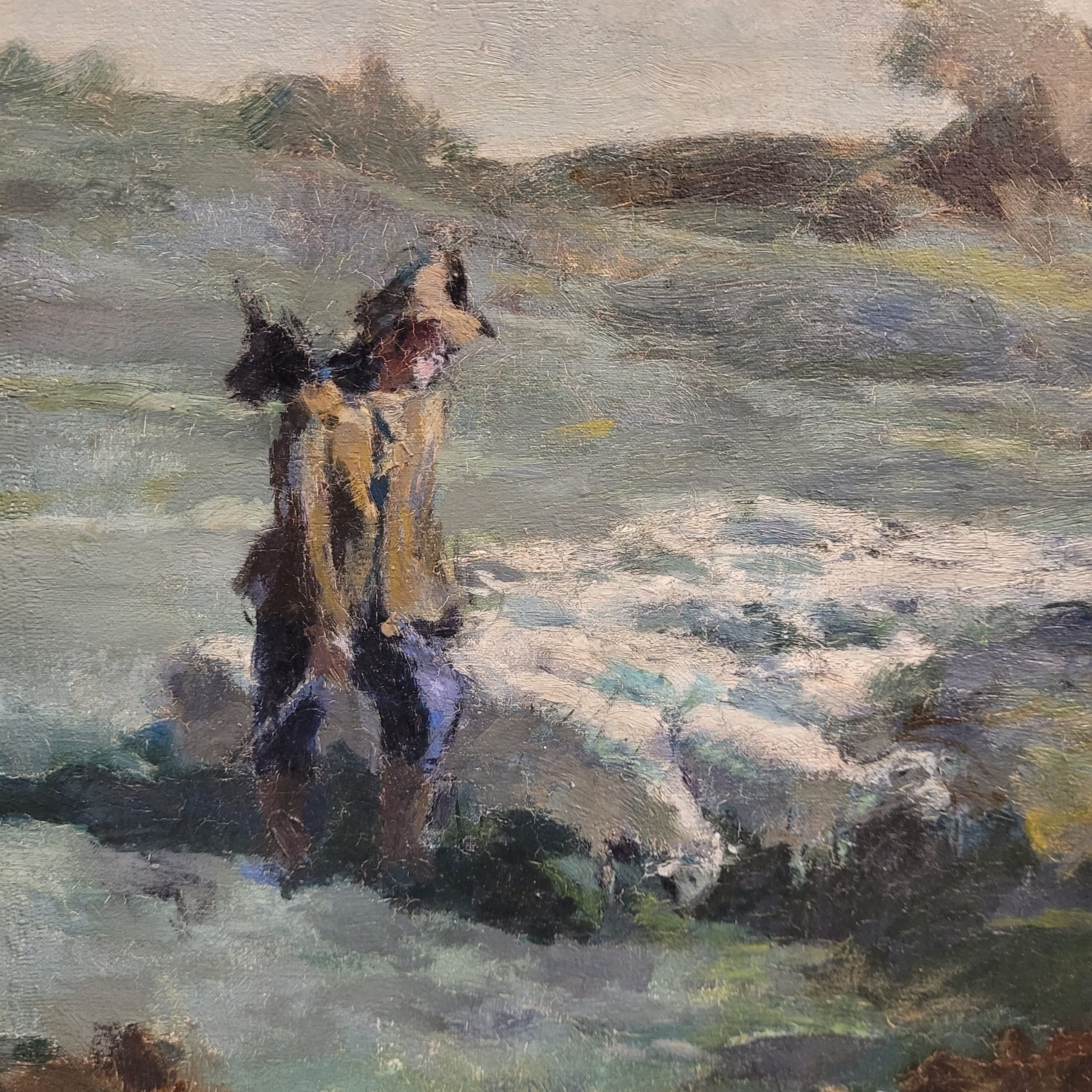 “Paisaje con pastor” Ricard Arenys Galdón, s. XX – Cataluña, España ...